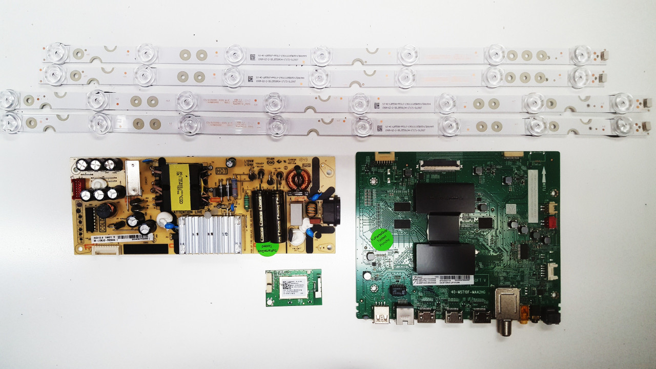 TCL 55S421 Main Board w/ Wifi Module & Power Supply Board & LED Light ...