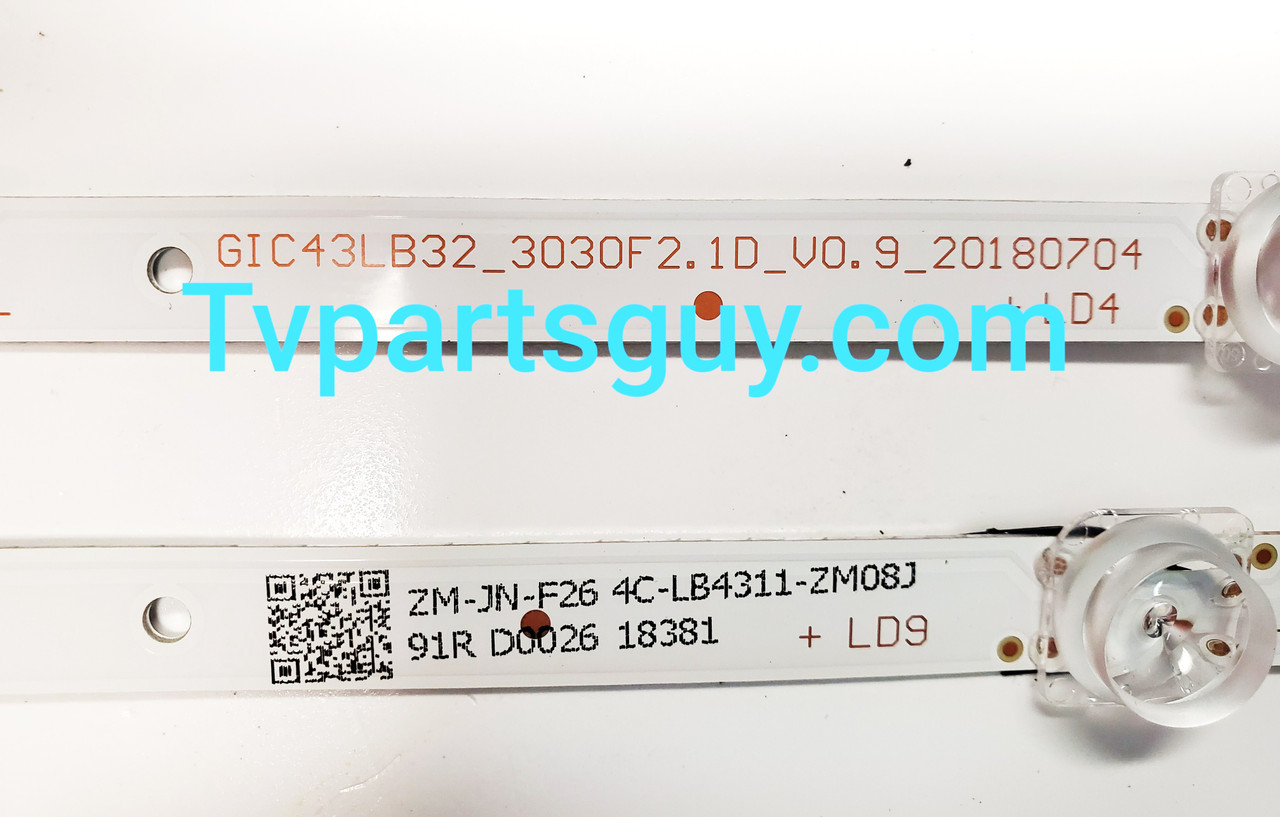 TCL 43S421 LED Light Strips Complete Set of 2 GIC43LB32_3030F2.1D_V0.9 ...