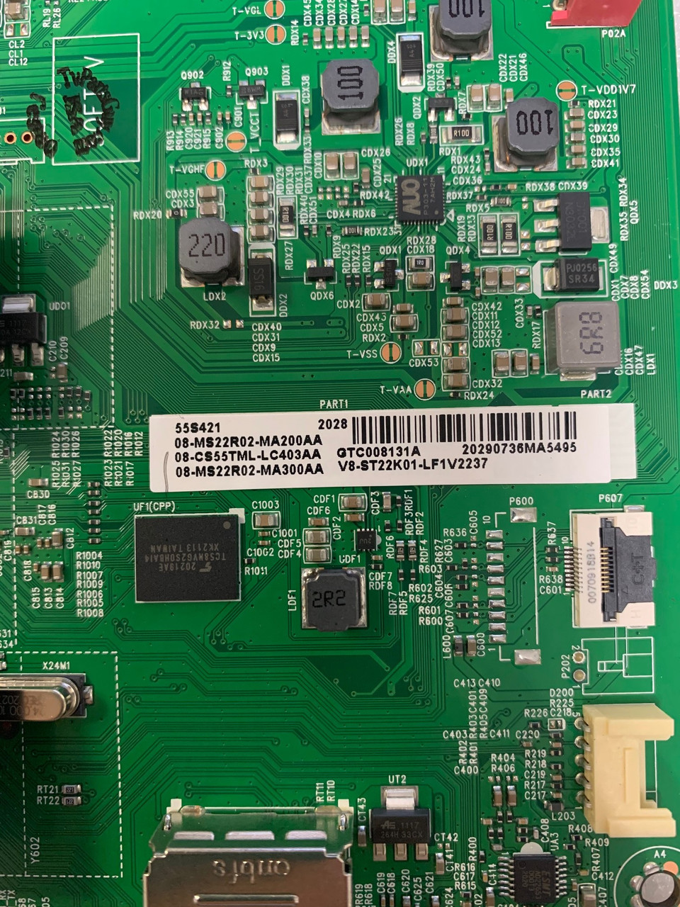 TCL 55S421 Main Board 40-MS22R3-MAA2HG / V8-ST22K01-LF1V2237 ...