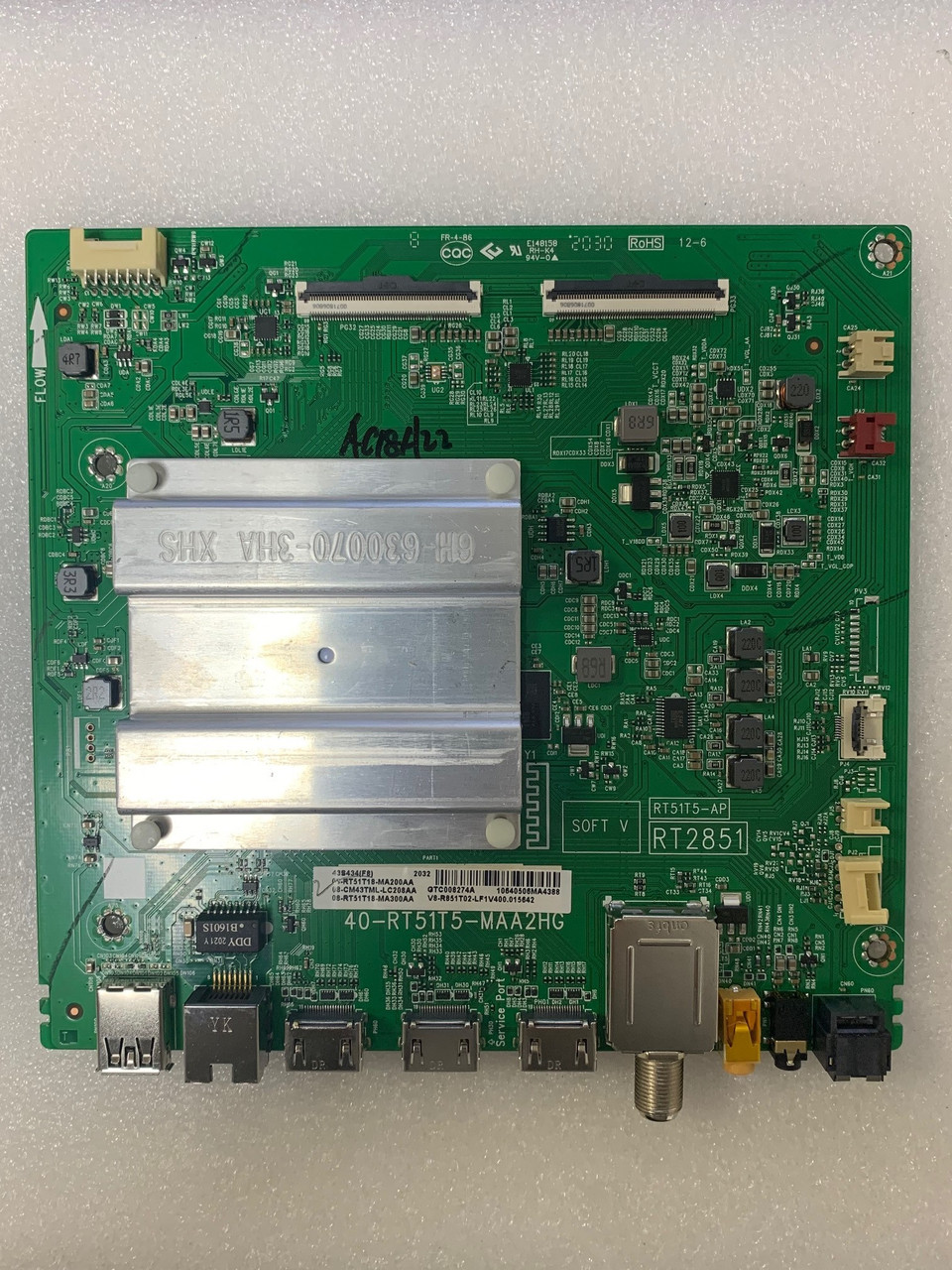 TCL 43S434 Main Board 40-RT51T5-MAA2HG / 08-CM43TML-LC208AA ...