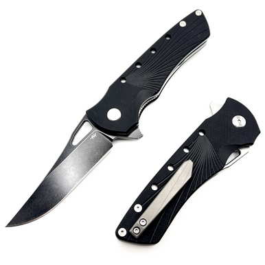 HEIBEL KNIVES THE BLACKHAWK LINER LOCK MANUAL FLIPPER BLACK PVD ...