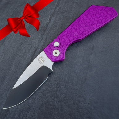 PRO-TECH 2024 PT+ CUSTOM 008 PURPLE GRIDLOCK TEXTURED HANDLE, 2-TONE ...