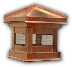 Copper Chimney Cap Hip Roof 13x13x20 - Weathervane & Cupola Shoppe