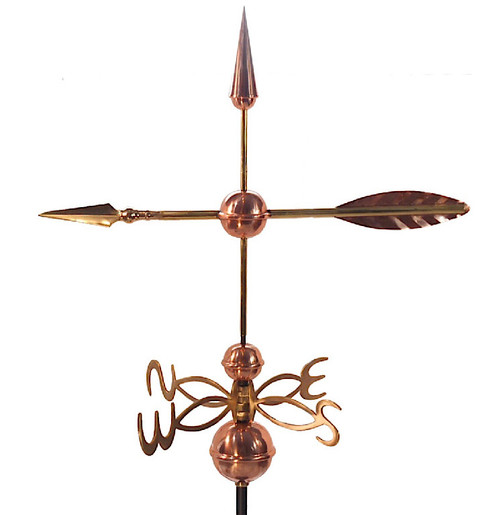 407C Dalvento 28" Arrow Weathervane with Scrolled Directionals- Copper