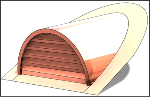48" Copper half round dormer roof vent