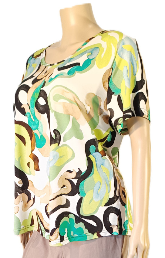 A-Line Special Viscose Print - Cap sleeve T-shirt, All Necklines - Long ...