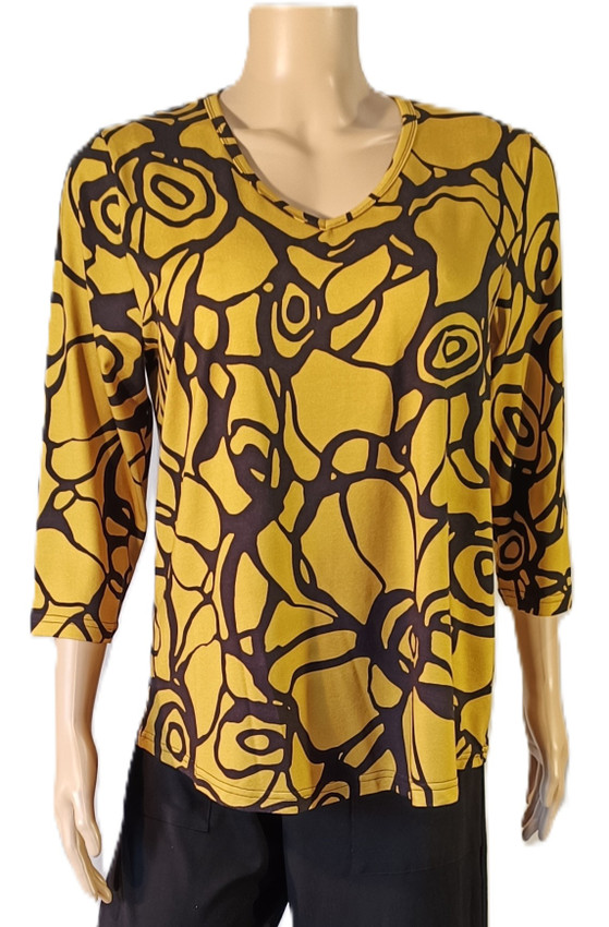 A-Line Special Viscose Print - 3/4 sleeve T-shirt, All Necklines - Long ...