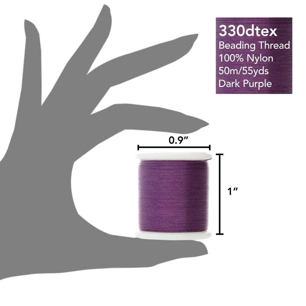 KO Beading Thread, Size B, Purple (55 yards) - Jill Wiseman Designs