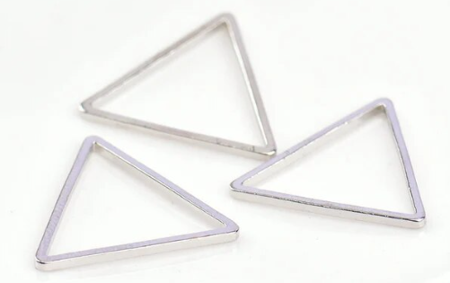 20mm Triangle Connectors, Silver-Plated Brass (Qty: 6) - Jill Wiseman ...