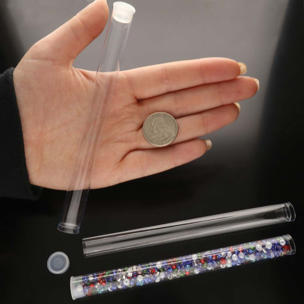 Clear Plastic Storage Tubes, 6" long with 9/16" diameter (Qty: 6 ...