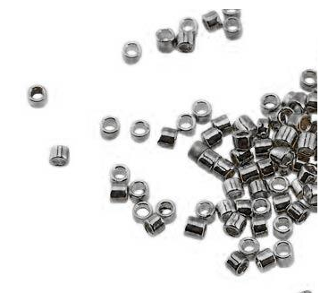 Crimps, Black Rhodium-Overlay, 2x2 tube (Qty: 20) - Jill Wiseman Designs