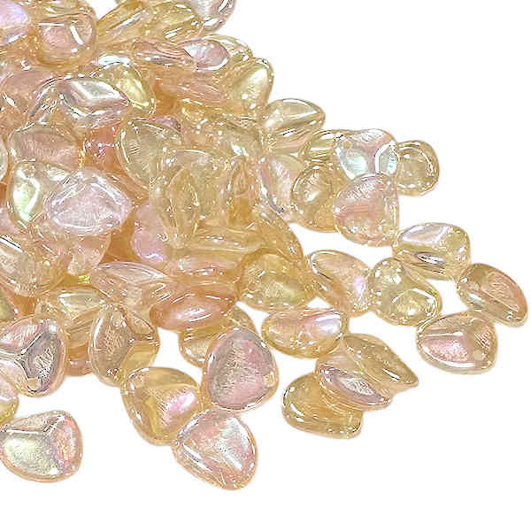 Rose Petal Beads, Crystal Yellow Rainbow (Qty: 50) - Jill Wiseman Designs