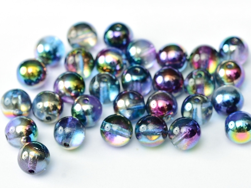 4mm Round Glass Beads, Magic Blue (Qty: 50) - Jill Wiseman Designs