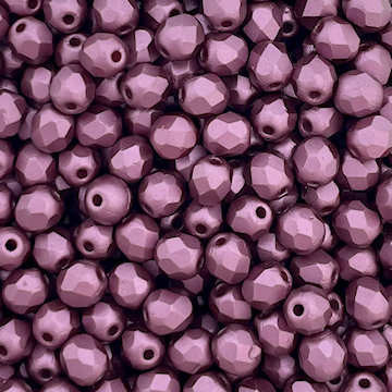 4mm Fire Polish, Pastel Burgundy (Qty: 50) - Jill Wiseman Designs