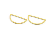 Half-Moon Connectors, Gold-Plated Brass, 30x15mm (Qty: 2) - Jill ...