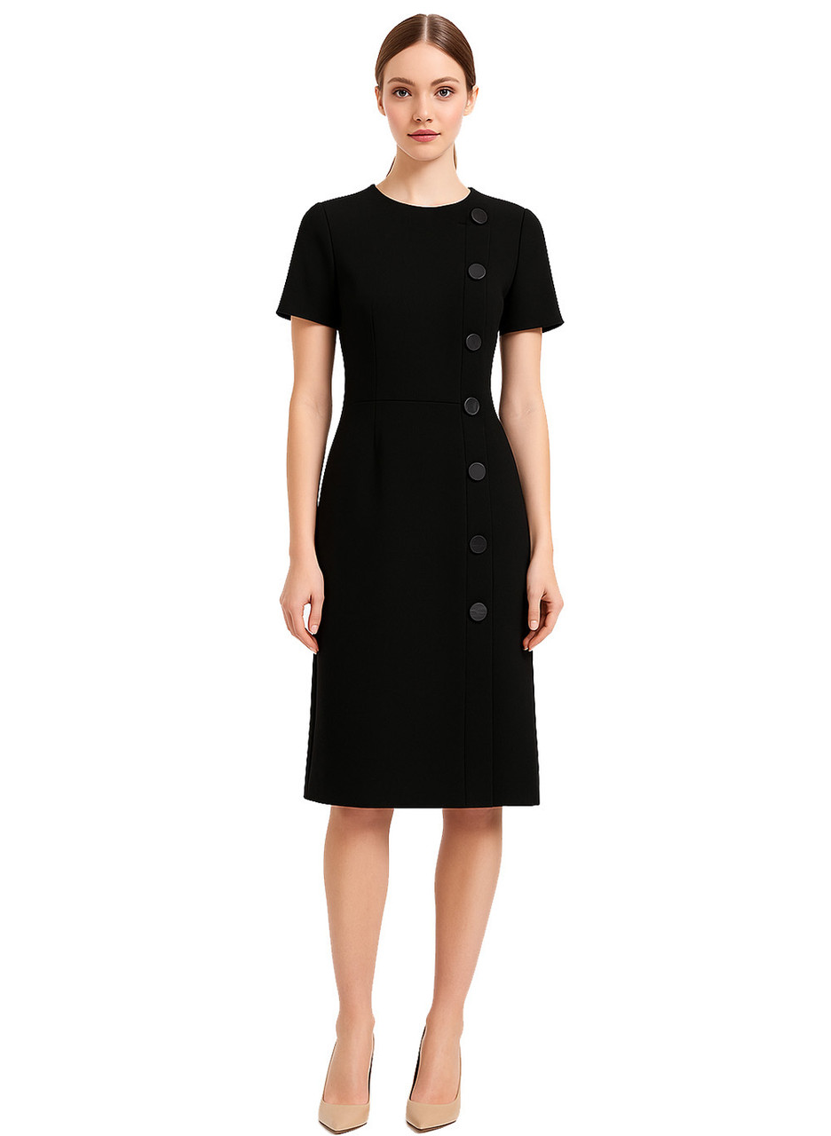 Amal Clooney Inspired Button Front Little Black Dress