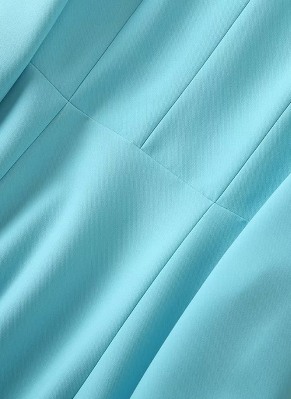 Sky Blue Boat Neck Coat Dress with Fit-and-Flare Silhouette