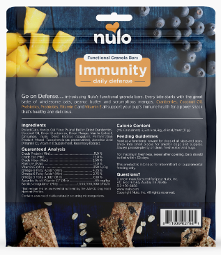 Nulo Immunity Functional Granola Bars for Dogs 10 oz - Chow Hound Pet ...