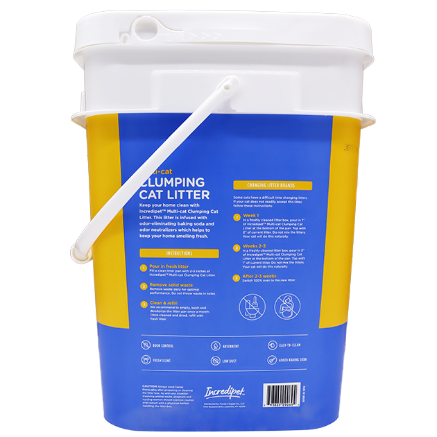 Incredipet Multi-Cat Clumping Cat Litter Pail 35 lb - Chow Hound Pet ...