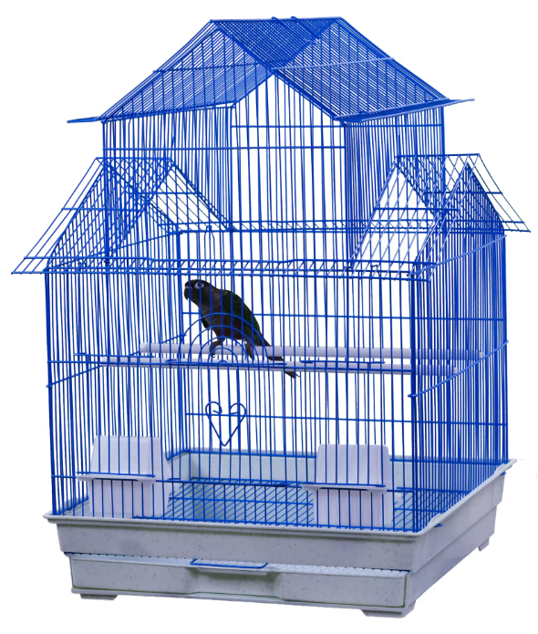 A&E House Top Blue Bird Cage 18 x 18 x 27 in - Chow Hound Pet Supplies