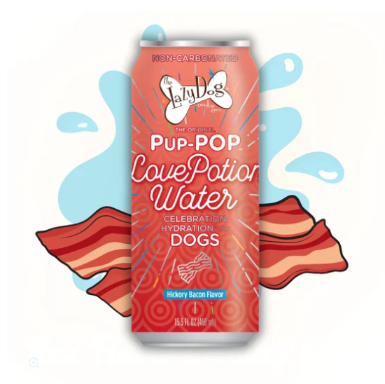 Lazy Dog Pup-POP Love Potion Water Hickory Bacon Flavor for Dogs 15.5 ...
