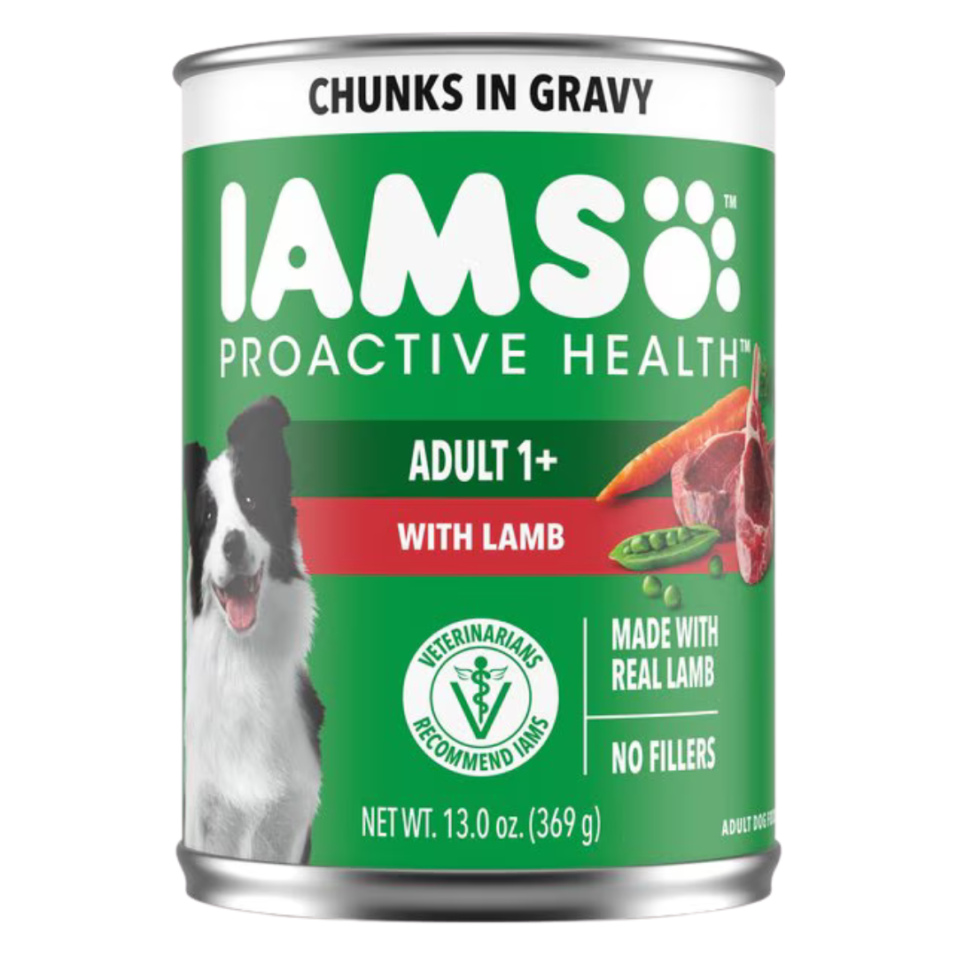 Iams Proactive Health Lamb Chunks in Gravy Canned Wet Dog Food - Chow ...