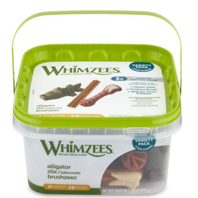 Whimzees Medium Variety Pack Dental Dog Treats 28 ct - Chow Hound Pet ...
