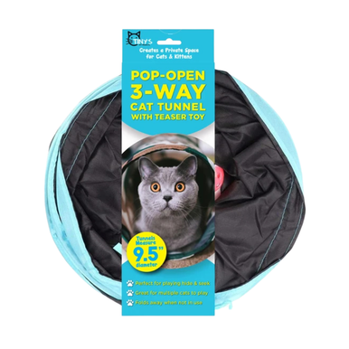 Kole Imports Pop-Up Cat Tunnel with Teaser Toys - Chow Hound Pet Supplies