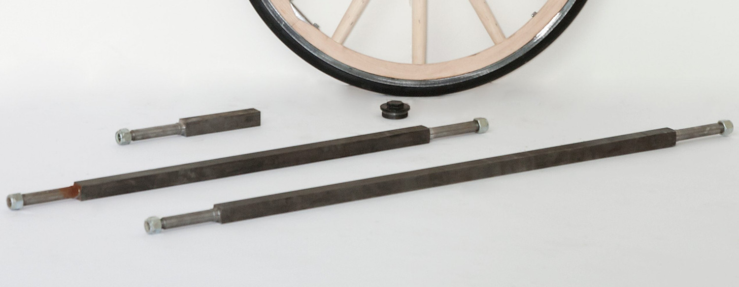 Axle for Sealed Bearing Pony or Display Cart Wheels - Steel Tires