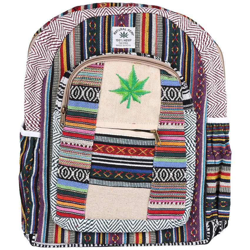 ThreadHeads Hemp Leaf Patched Backpack - The Hemp Store Aotearoa