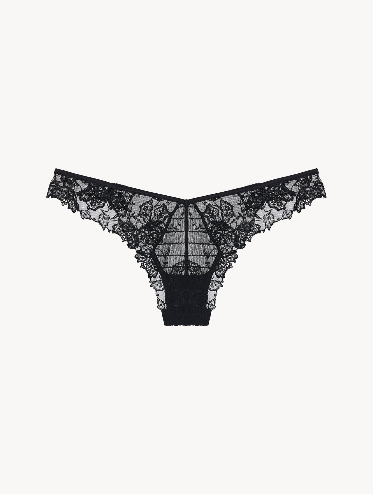 Black Silk Triangle Bra With Ivory Frastaglio La Perla Us