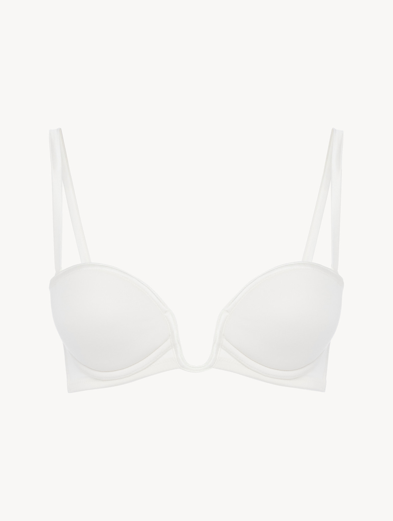 Luxury Lycra Bandeau Bra in Off-White with Tulle | La Perla