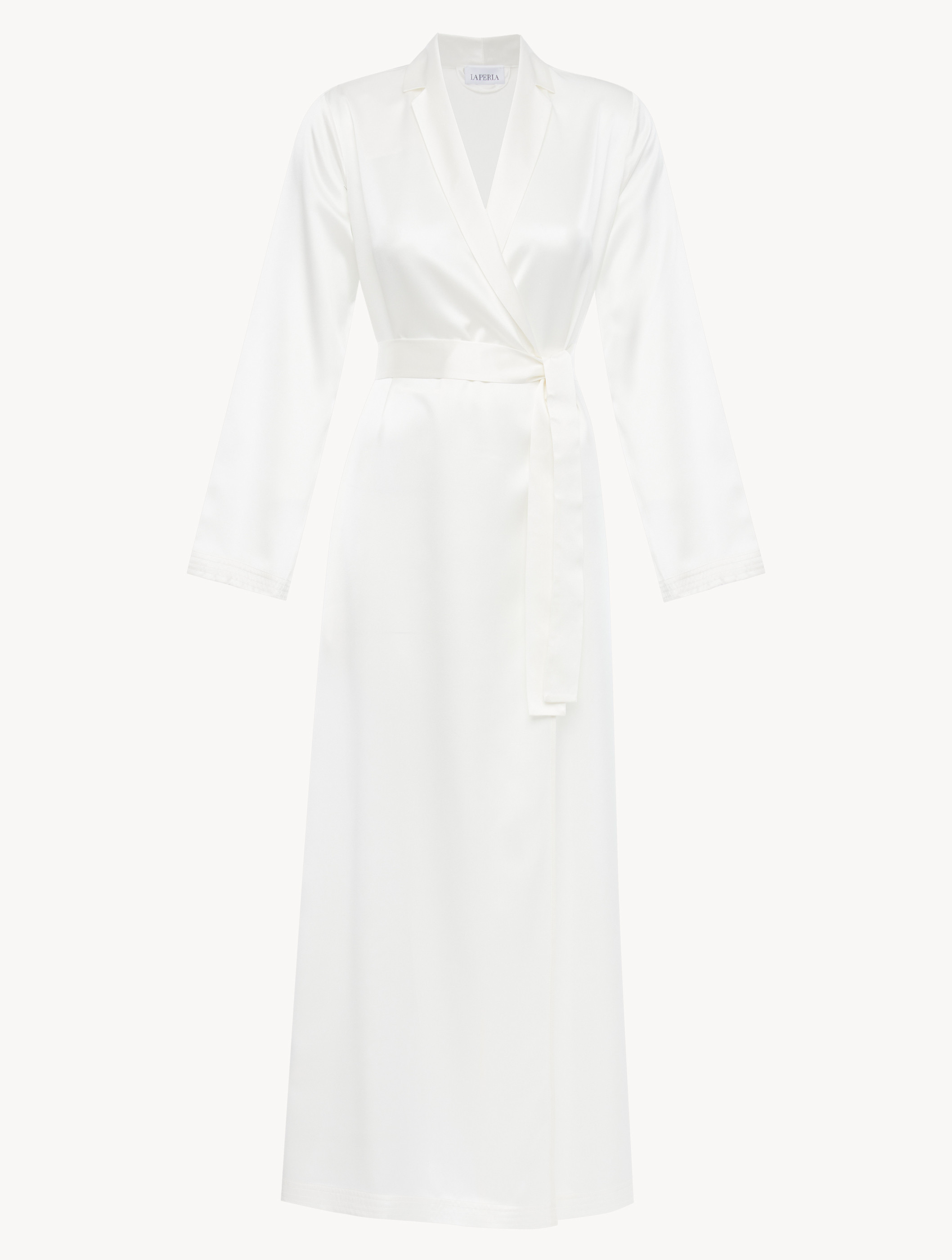Luxury Silk Short Robe in White | La Perla
