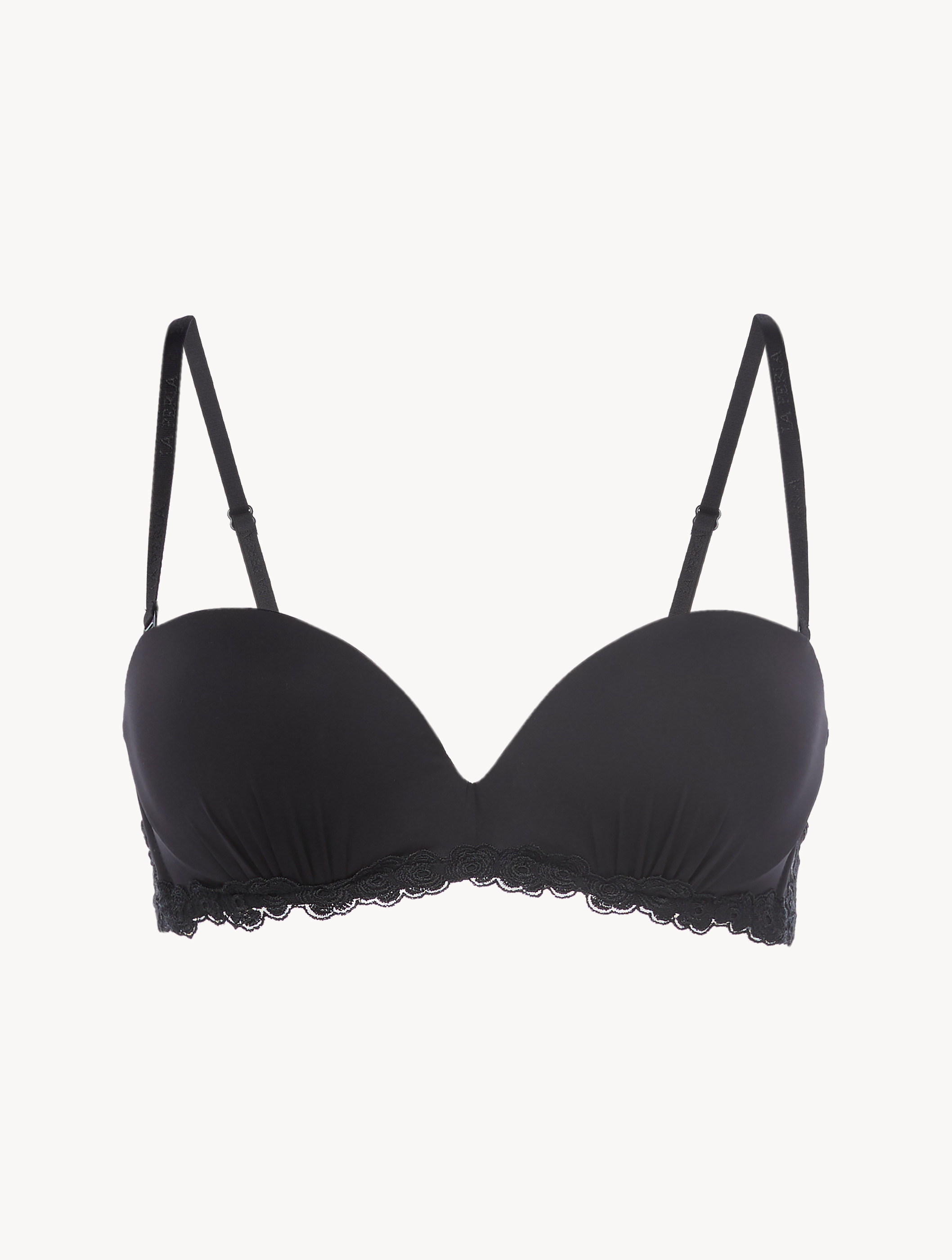 Underwired Bra in Black Lycra with embroidered tulle