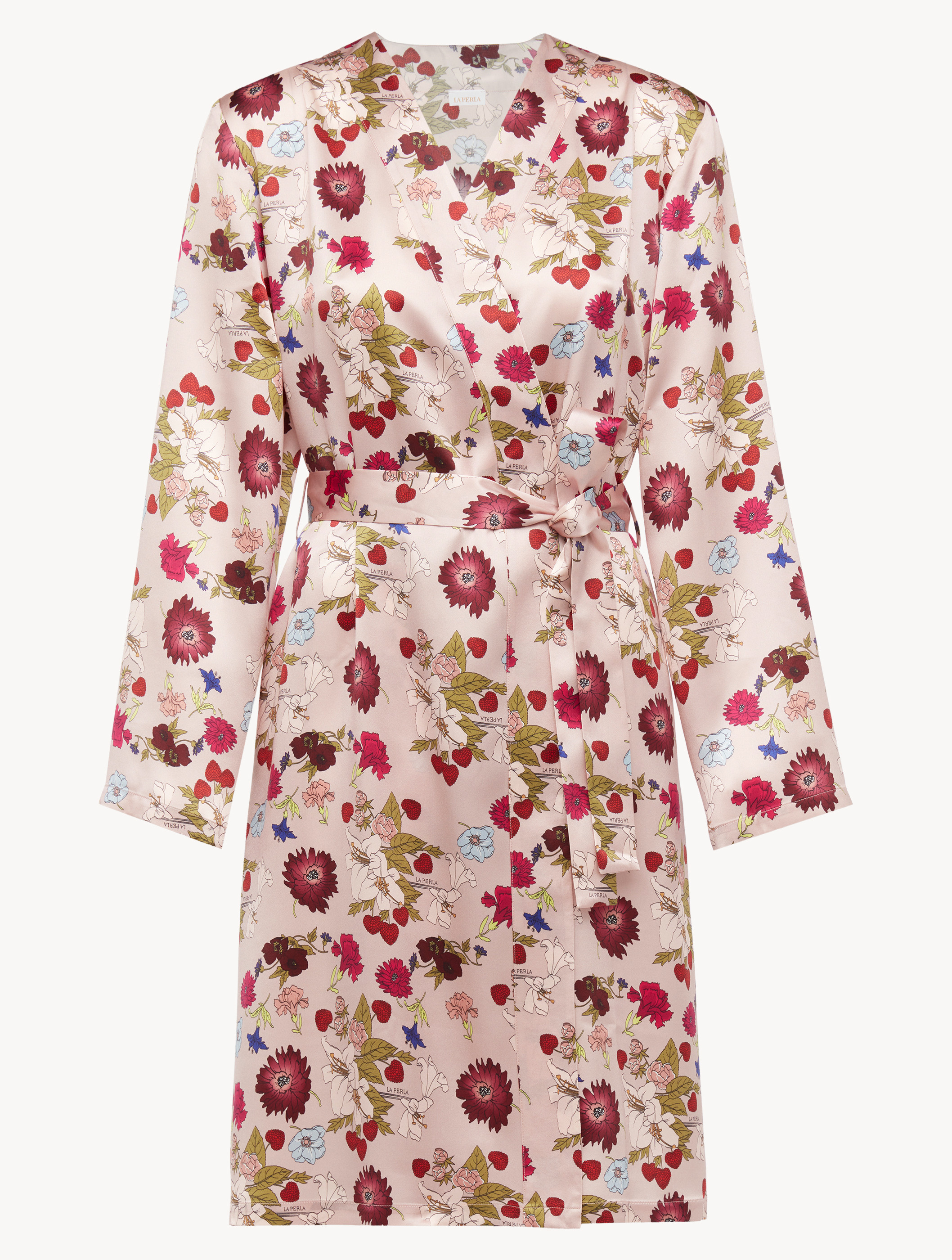 Silk floral print long Robe