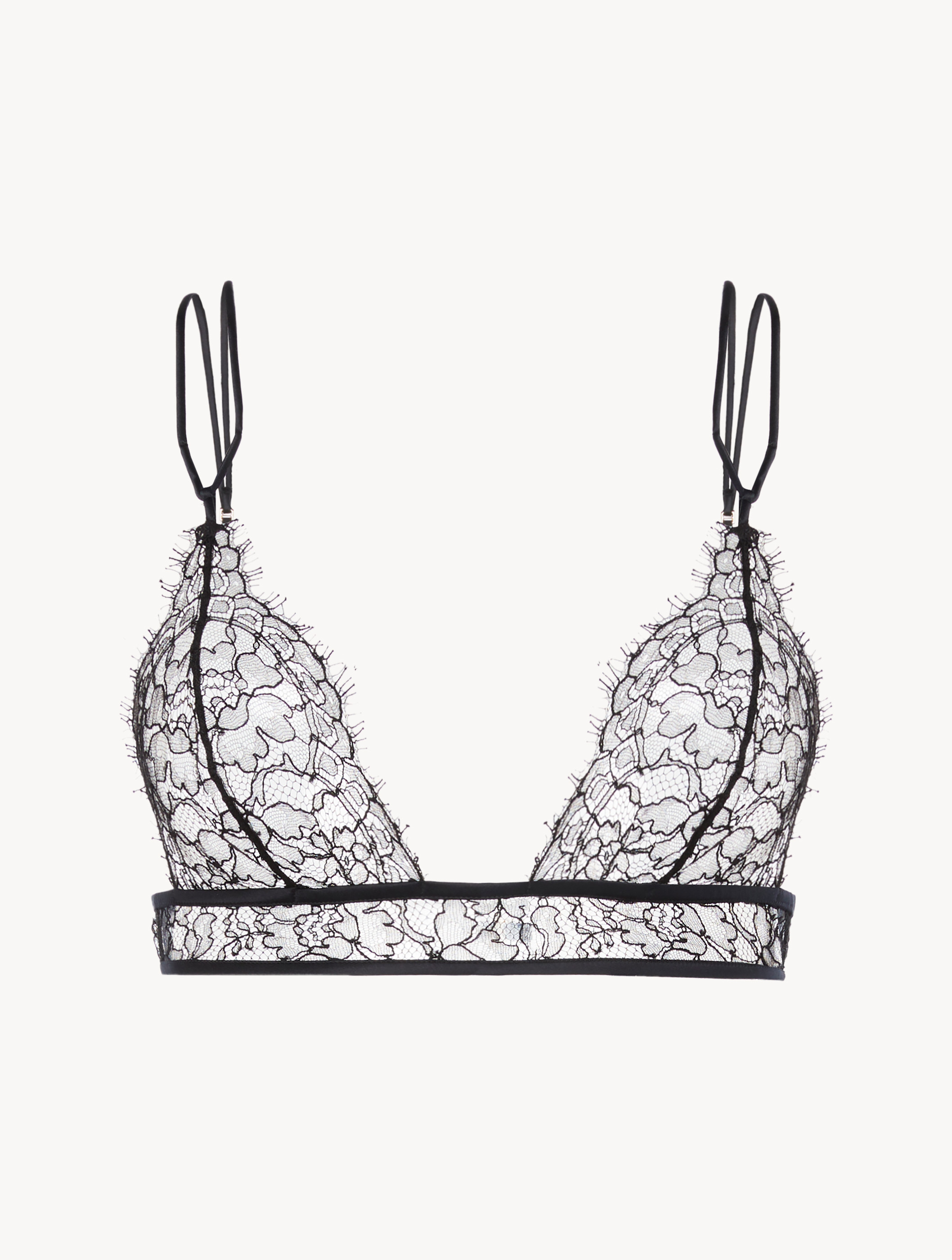 Luxury Black Underwired Balconette Bra with Lace trim | La Perla