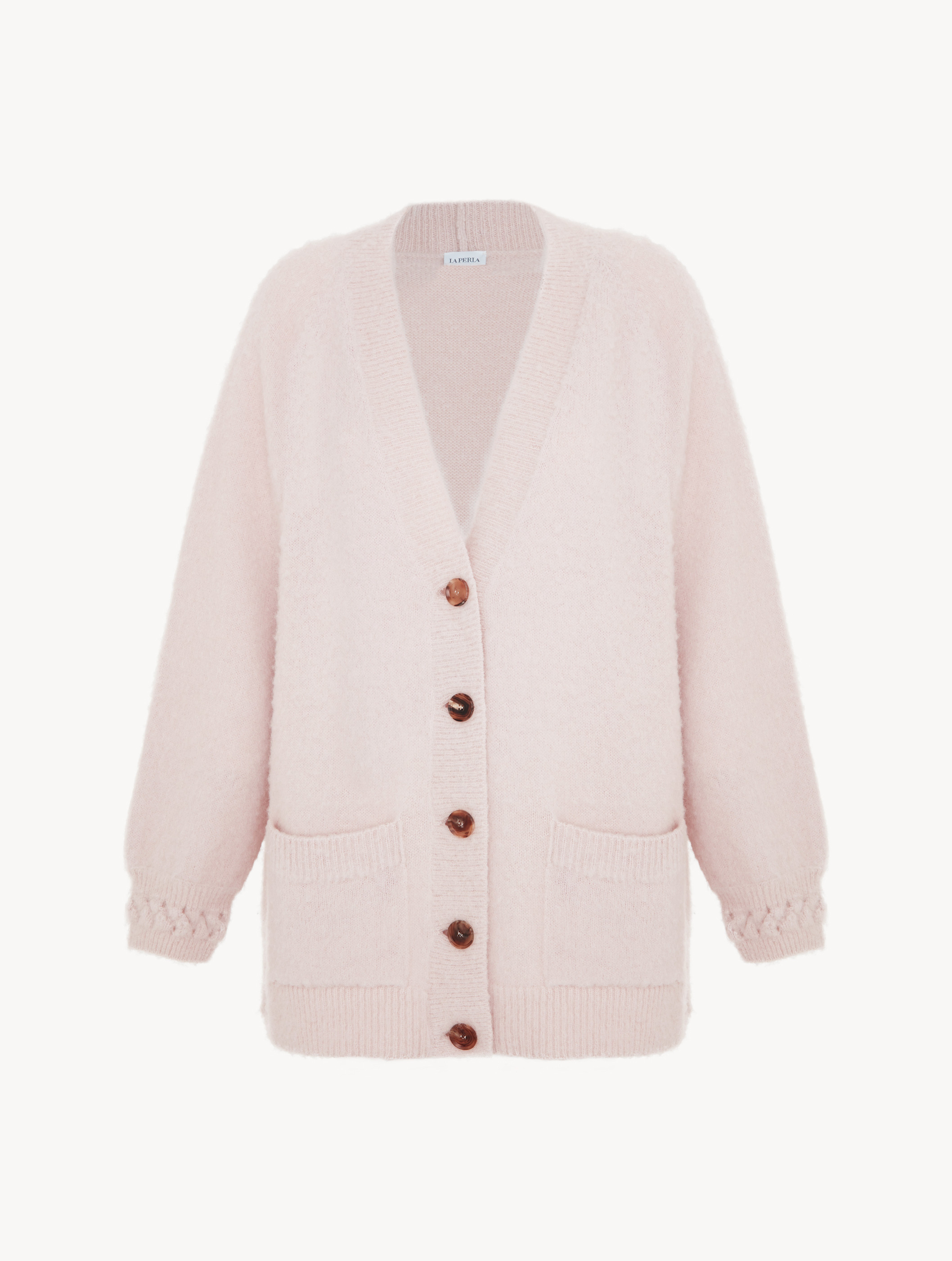 Alpaca blend Cardigan in Almond Green | La Perla