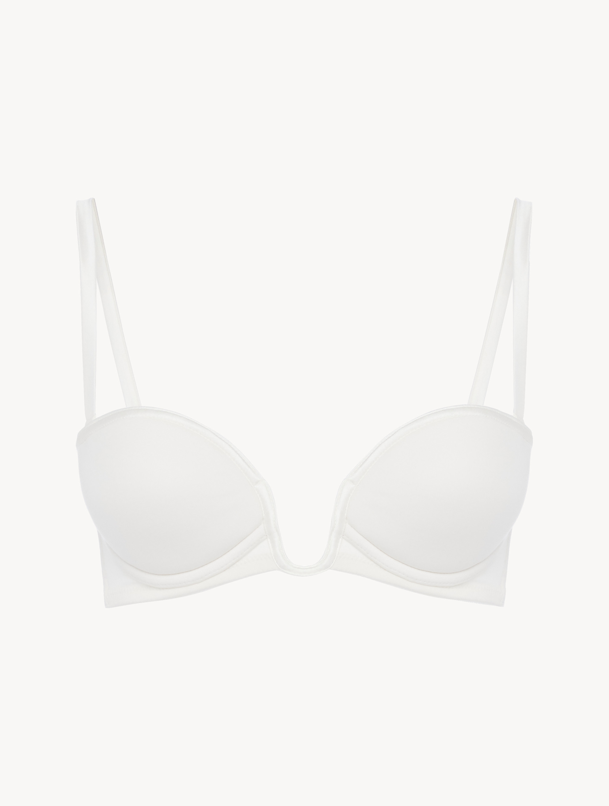 Luxury Lycra Bandeau Bra in Off-White with Tulle | La Perla