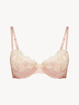 Luxury Silk Triangle Bra in Red with Black Frastaglio | La Perla