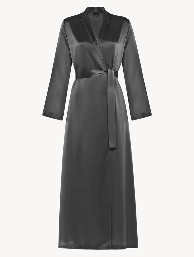White silk long robe - La Perla - US