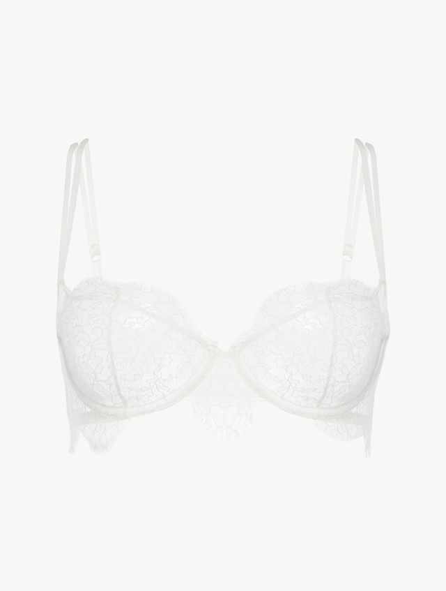 Luxury Black Underwired Balconette Bra with Lace trim | La Perla