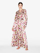 Silk floral print long Robe
