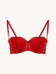Luxury Lace Bandeau Bra in Red | La Perla