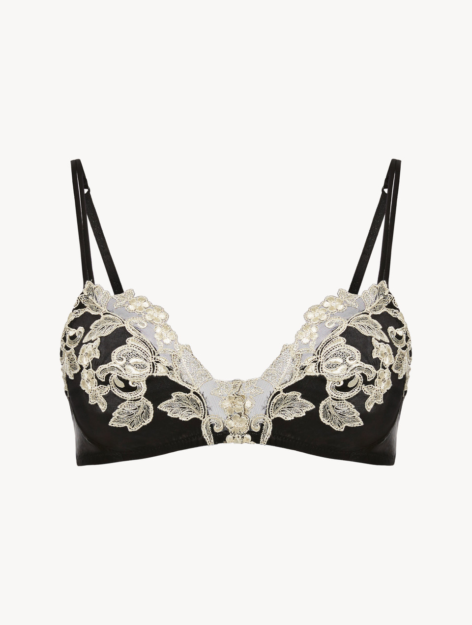 Luxury Lace Triangle Bra in Black | La Perla