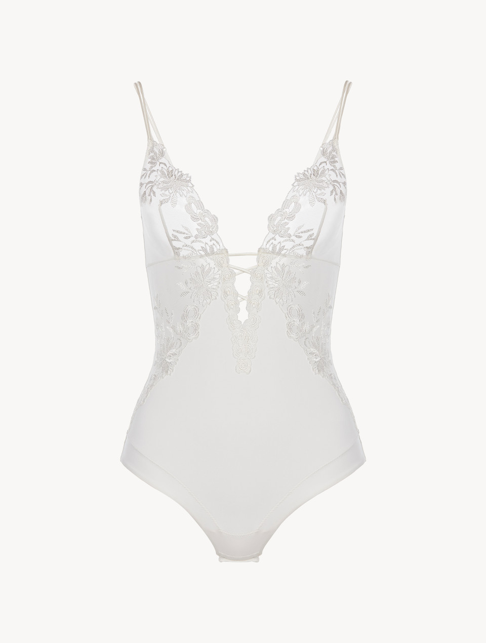 Luxury Lace Balconette Bra in White | La Perla