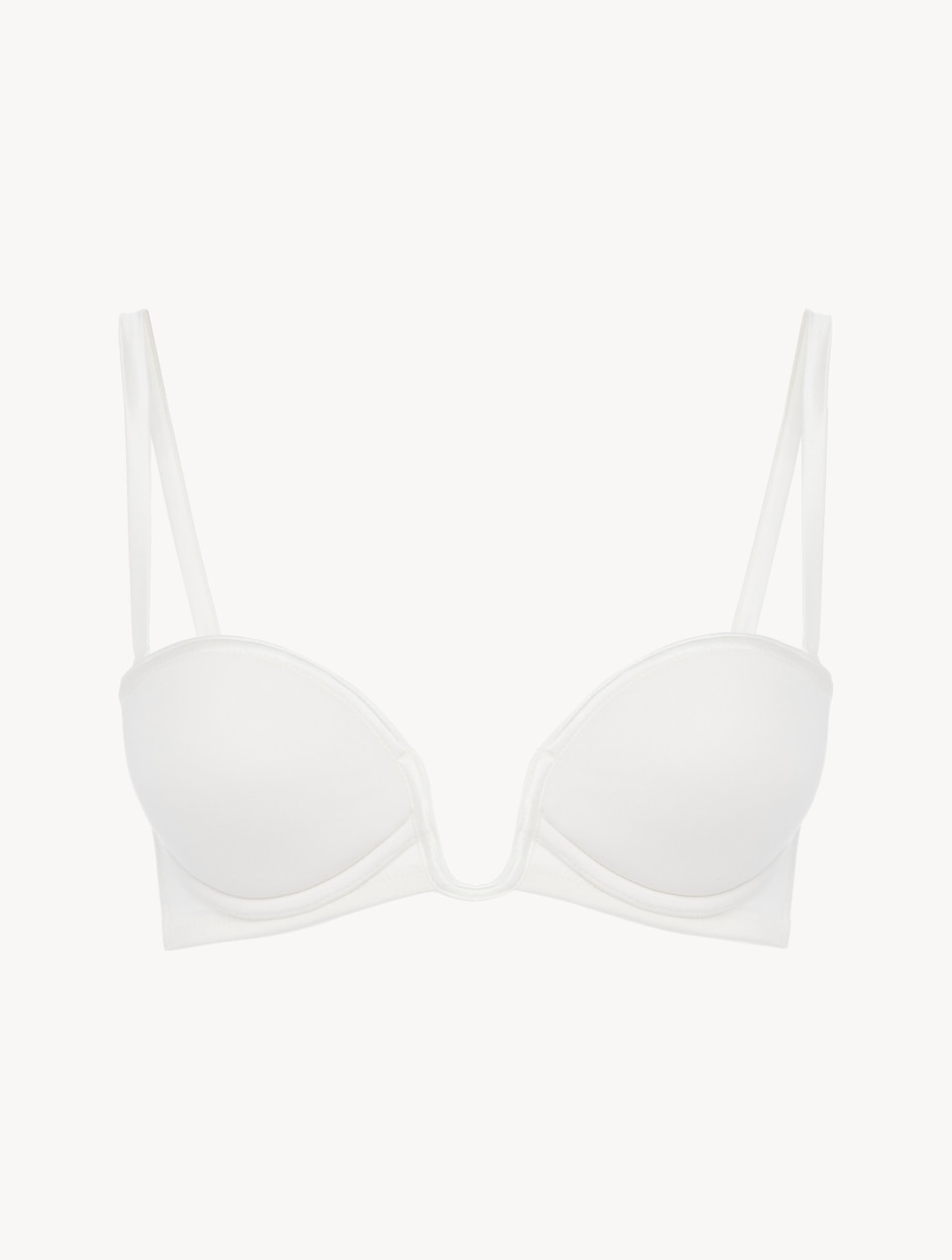 Luxury Lycra Bandeau Bra in Off-White with Tulle | La Perla