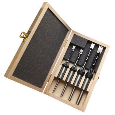 Fisch Tools Mortise Chisel & Bit 4-Piece Set In Wooden Box, 1/4" - 1/2 ...