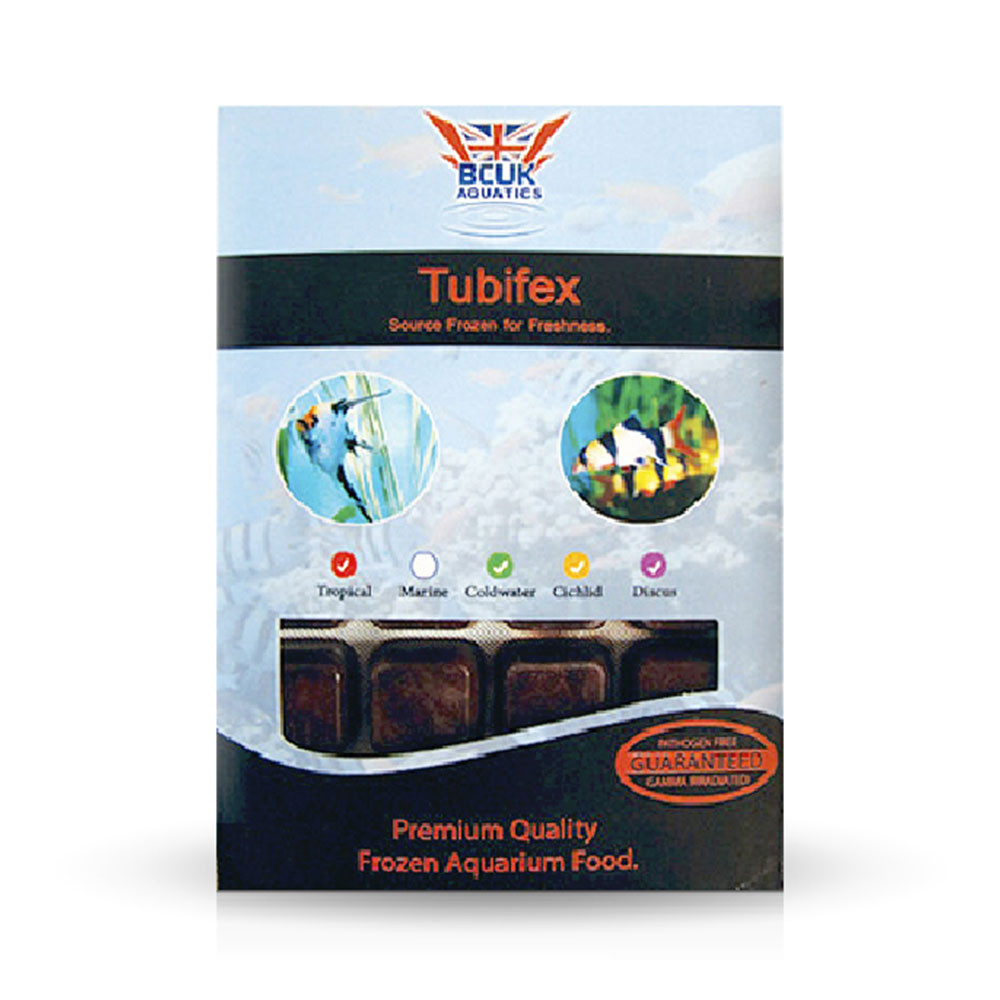 BCUK Frozen Tubifex Fish Food 100g Blister Pack - Riverpark Aquatics