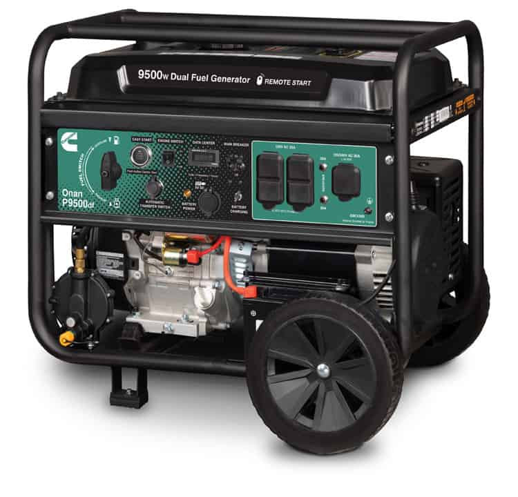 Cummins Onan P9500df | 7500W Dual Fuel Electric Start Portable ...