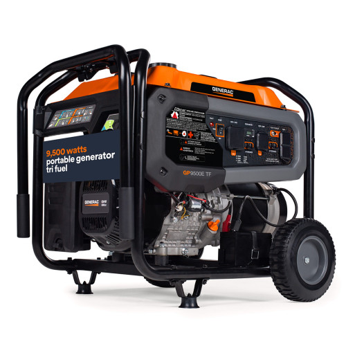 Generac 80639 | GP9500E 8000W Electric Start Tri-Fuel Portable ...